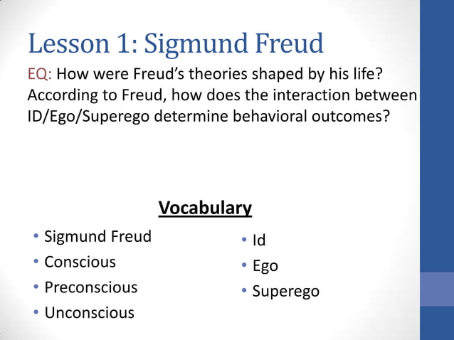 Unit 3 Freud and Consciousness Power Point | PPTX