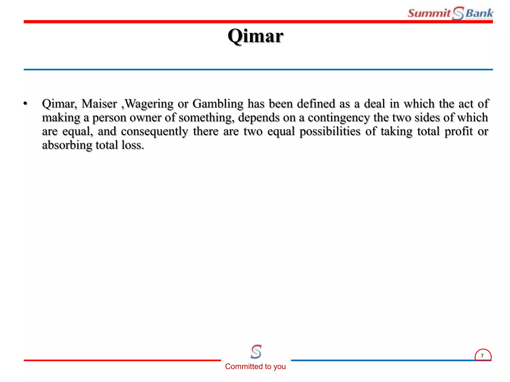 Unit 3 (gharar and qimar) | PPTX