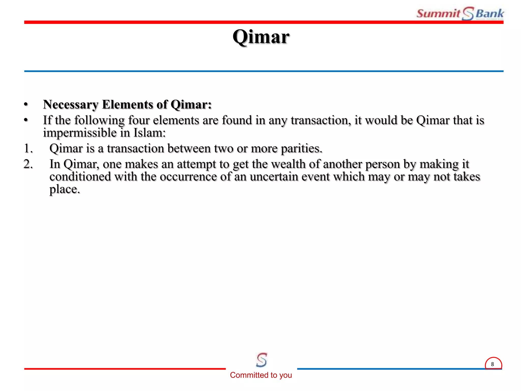 Unit 3 (gharar and qimar) | PPTX