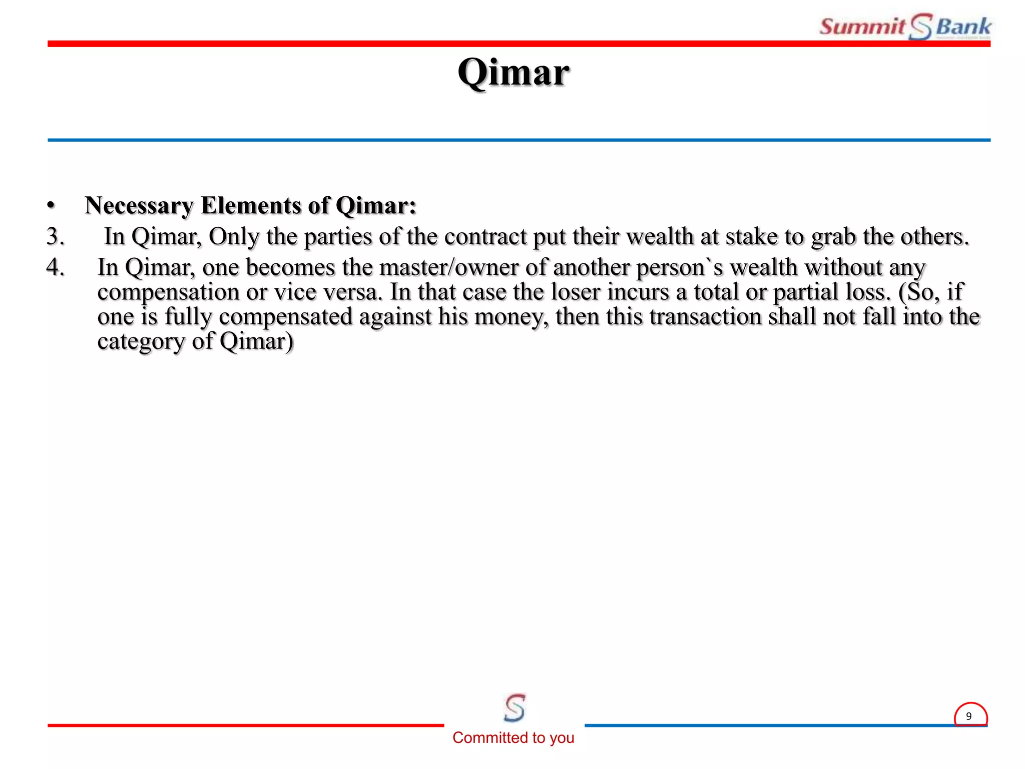 Unit 3 (gharar and qimar) | PPTX