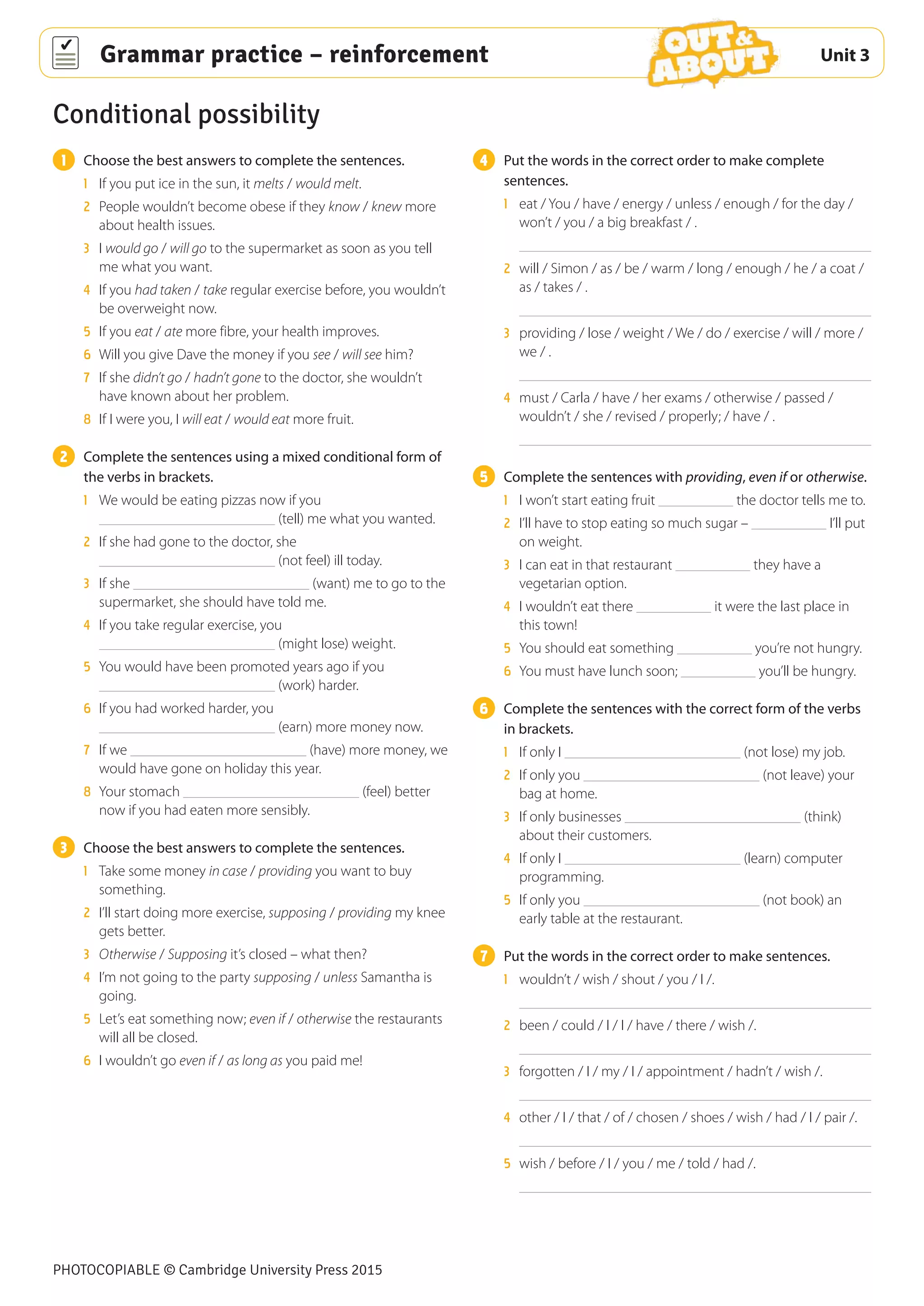 Unit 3 grammar practice reinforcement | PDF