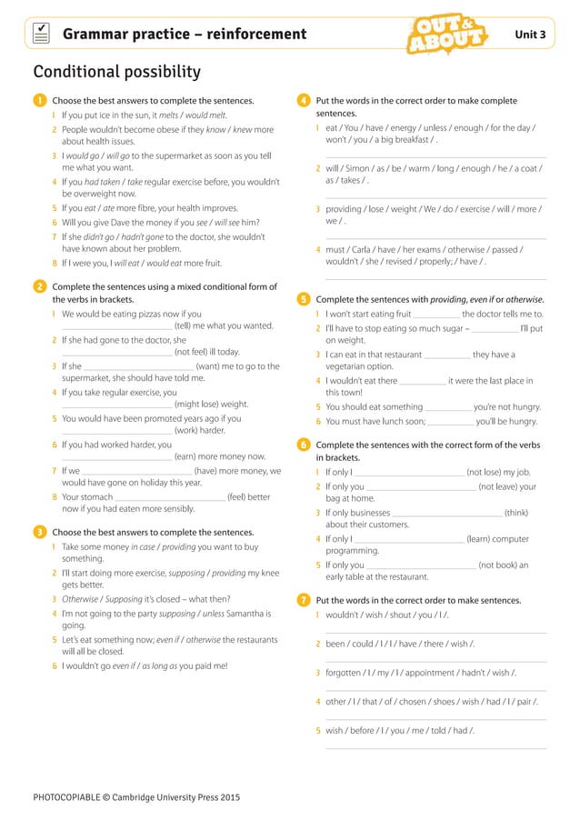 Unit 3 grammar practice reinforcement | PDF