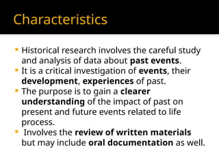 unit 3 Historical Research , research methods | PPTX