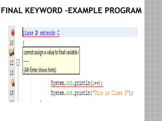 INHERITANCE in Java , Types of Inheritance | PPTX