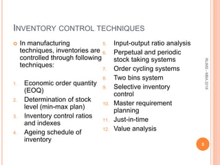 Unit 3 inventory planning planning the inventory resources | PPTX