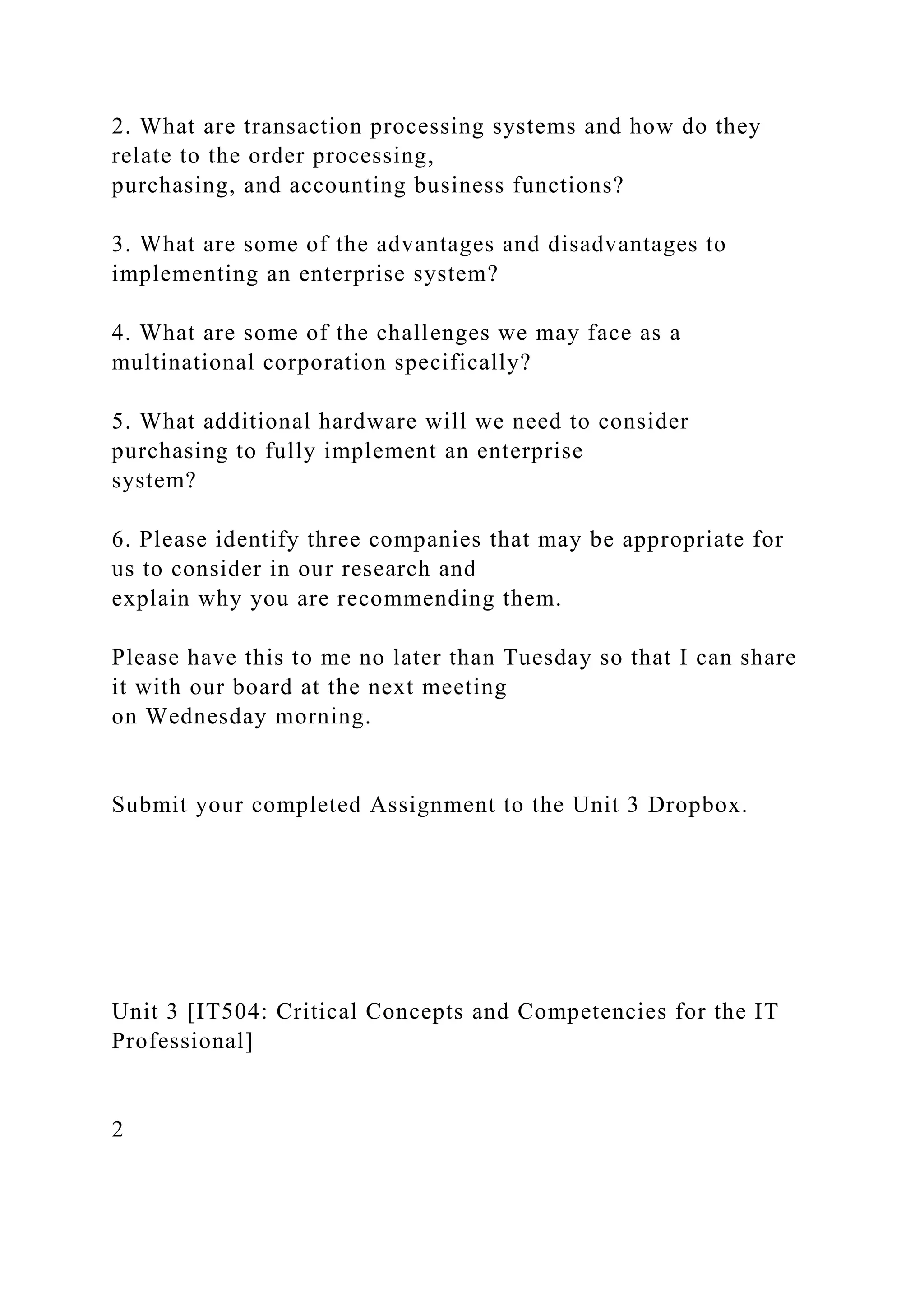 Unit 3 [IT504 Critical Concepts and Competencies for the IT P.docx