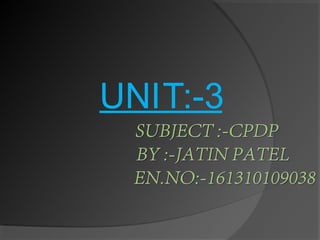 cpdp unit:-3 | PPT