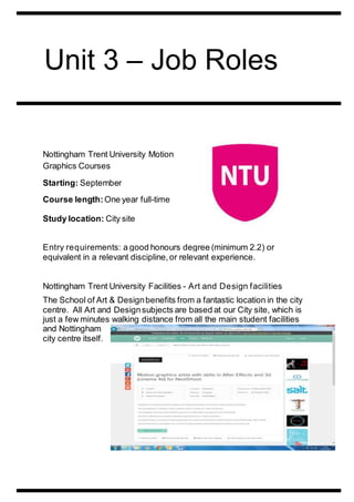 Unit 3 job roles | PDF