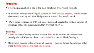 Freezing of food: principles and concepts | PPTX