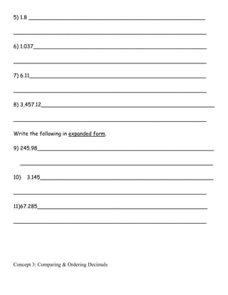 Unit 3 lesson 1 place value comparing ordering | DOCX