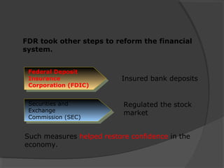 Unit 3 lesson 3 fdr offeres relief reform and recovery | PPT