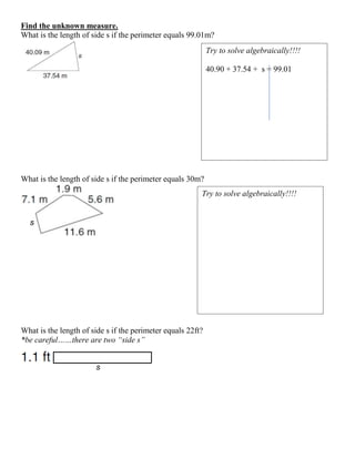 Unit 3 lesson 3 decimals and perimeter | PDF