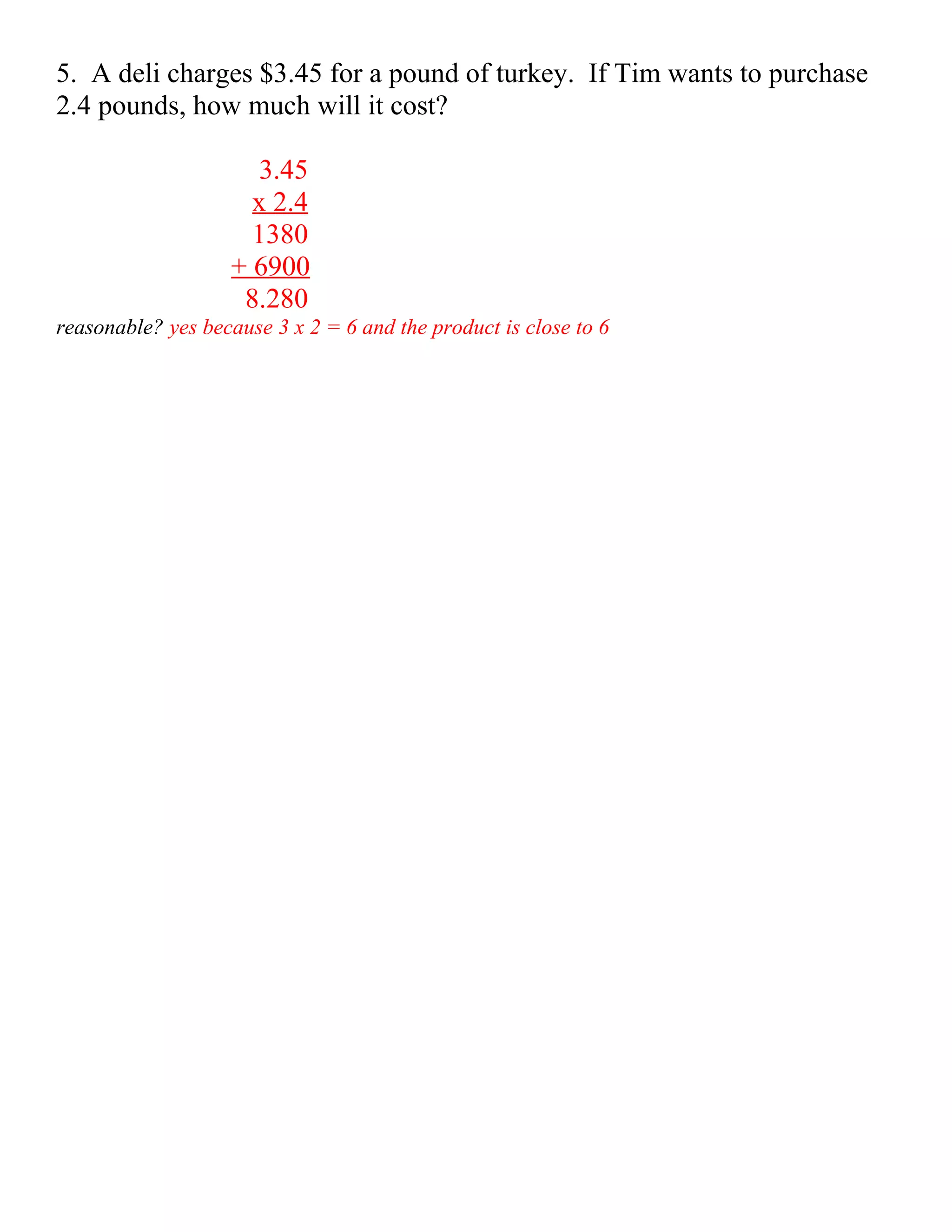Unit 3 lesson 4 multiplying decimals | PDF
