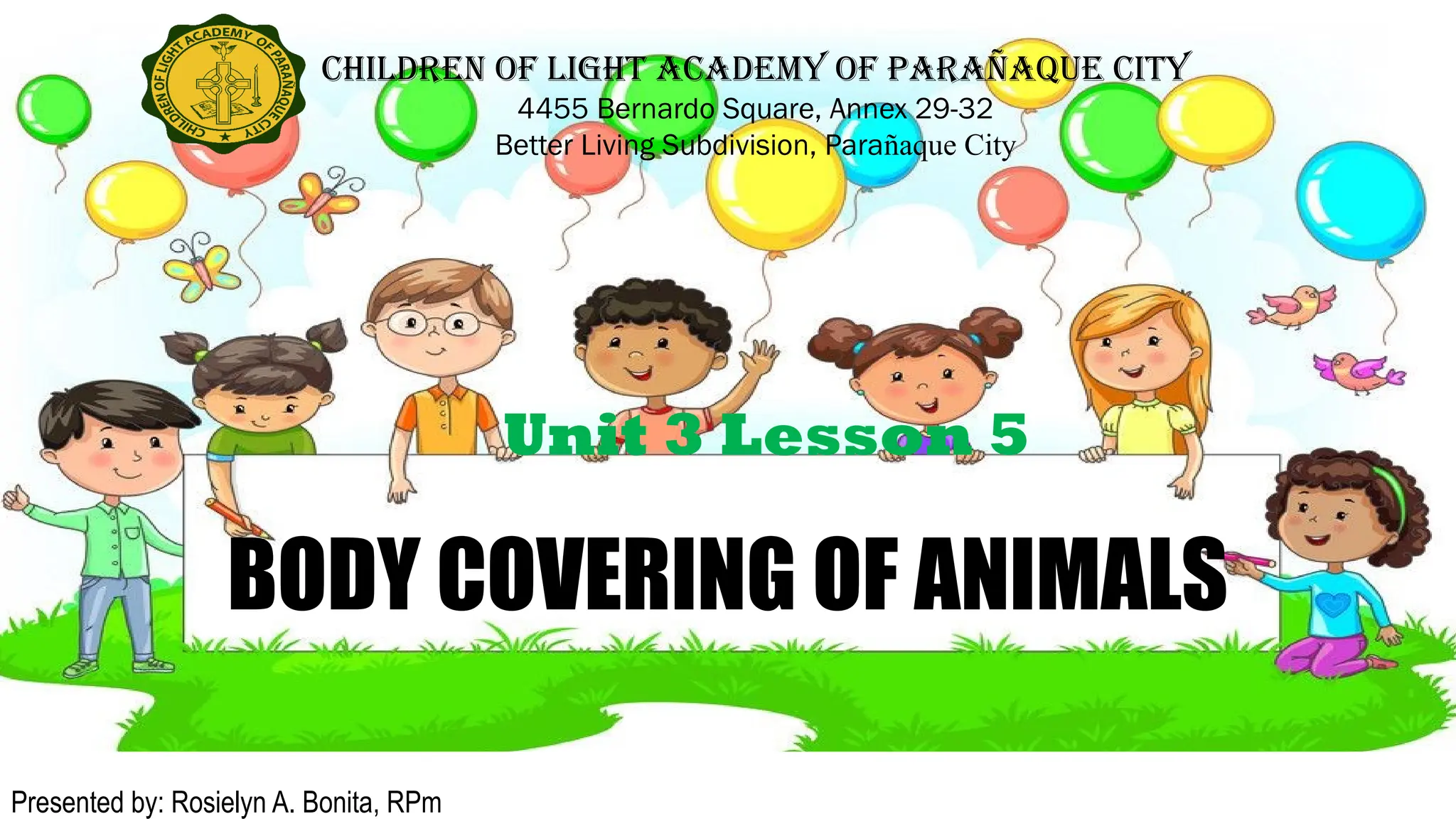 Unit 3 Lesson 5 BODY COVERING OF ANIMALS.pptx