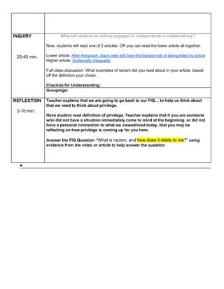 Unit 3, Lesson 5: Racism Gallery Walk | PDF