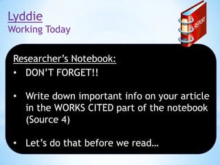 Lyddie: Unit3 lesson6 | PPTX