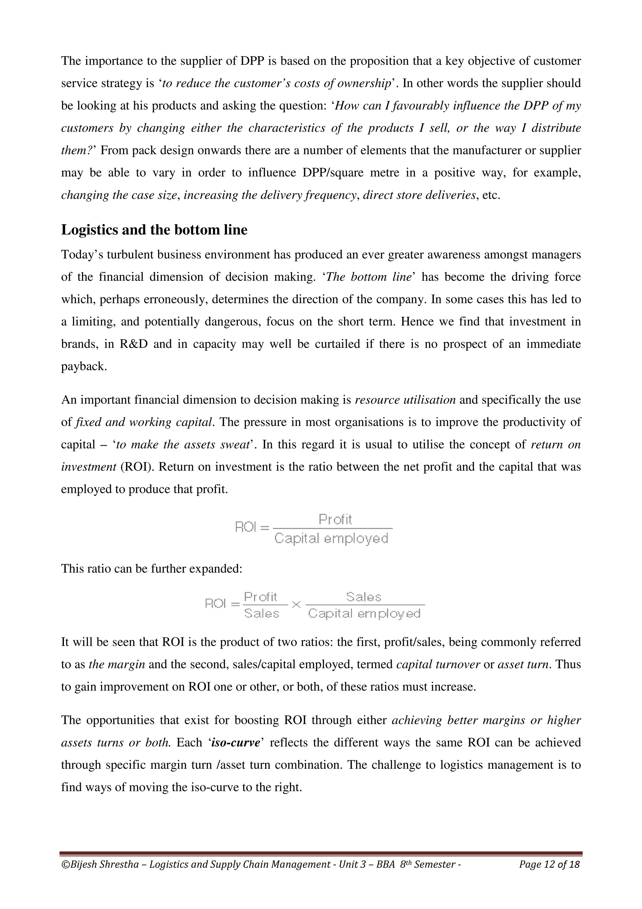 Unit 3 logistics costs lscm (18 pages)logistics management | PDF