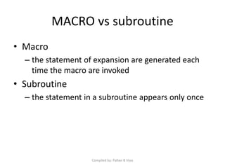 macro Macro Processors | PPTX | Programming Languages | Computing