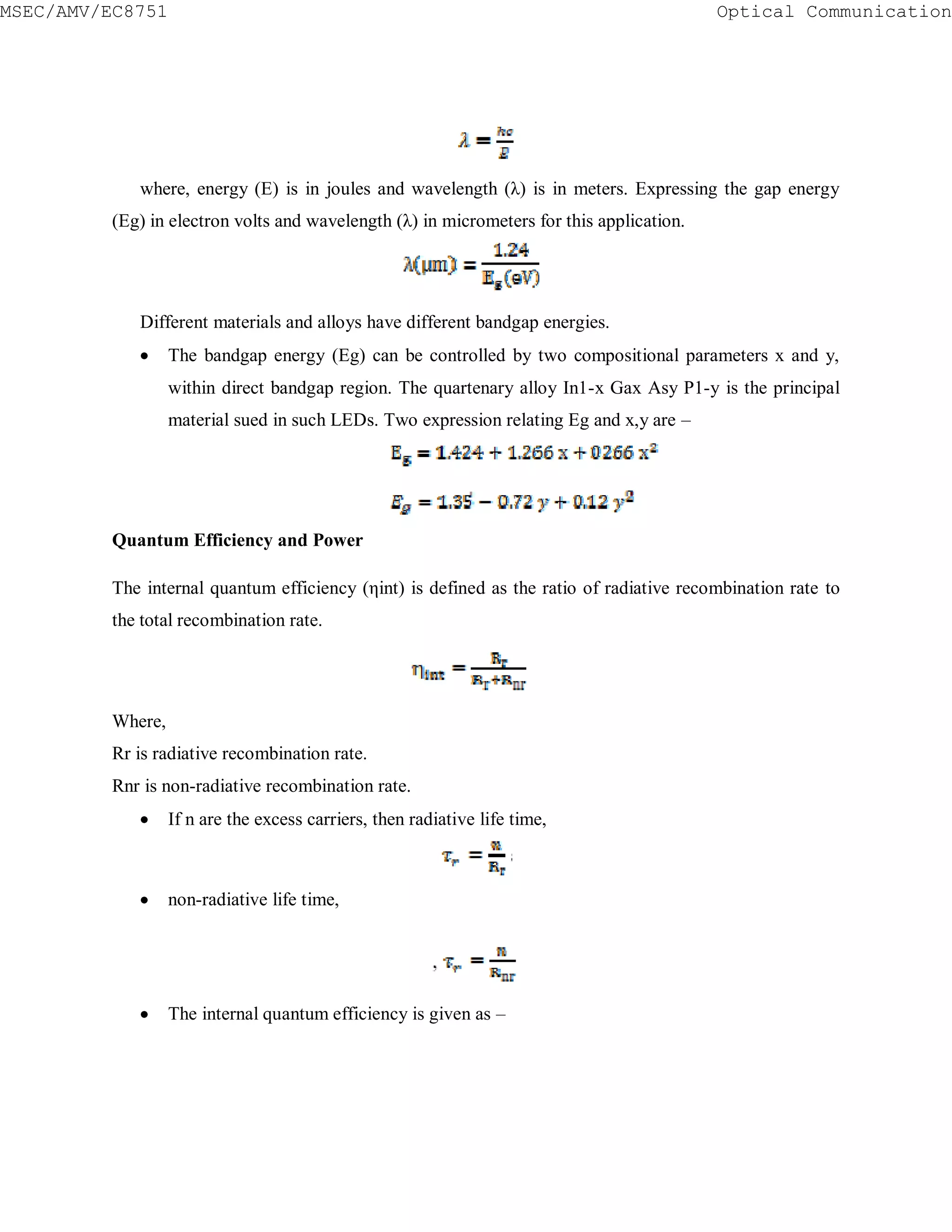 EC 8751 - Optical Sources & Detectors | PDF
