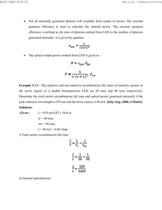 EC 8751 - Optical Sources & Detectors | PDF