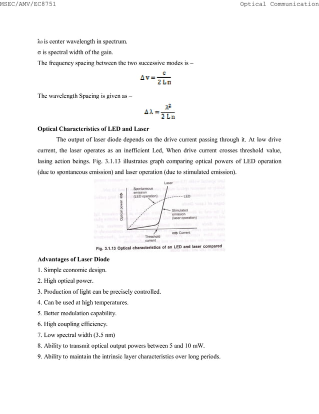 EC 8751 - Optical Sources & Detectors | PDF