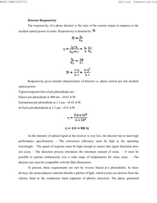 EC 8751 - Optical Sources & Detectors | PDF