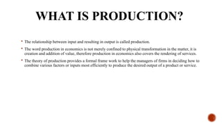 UNIT 3 Production and cost Concept managerial Economics | PPTX