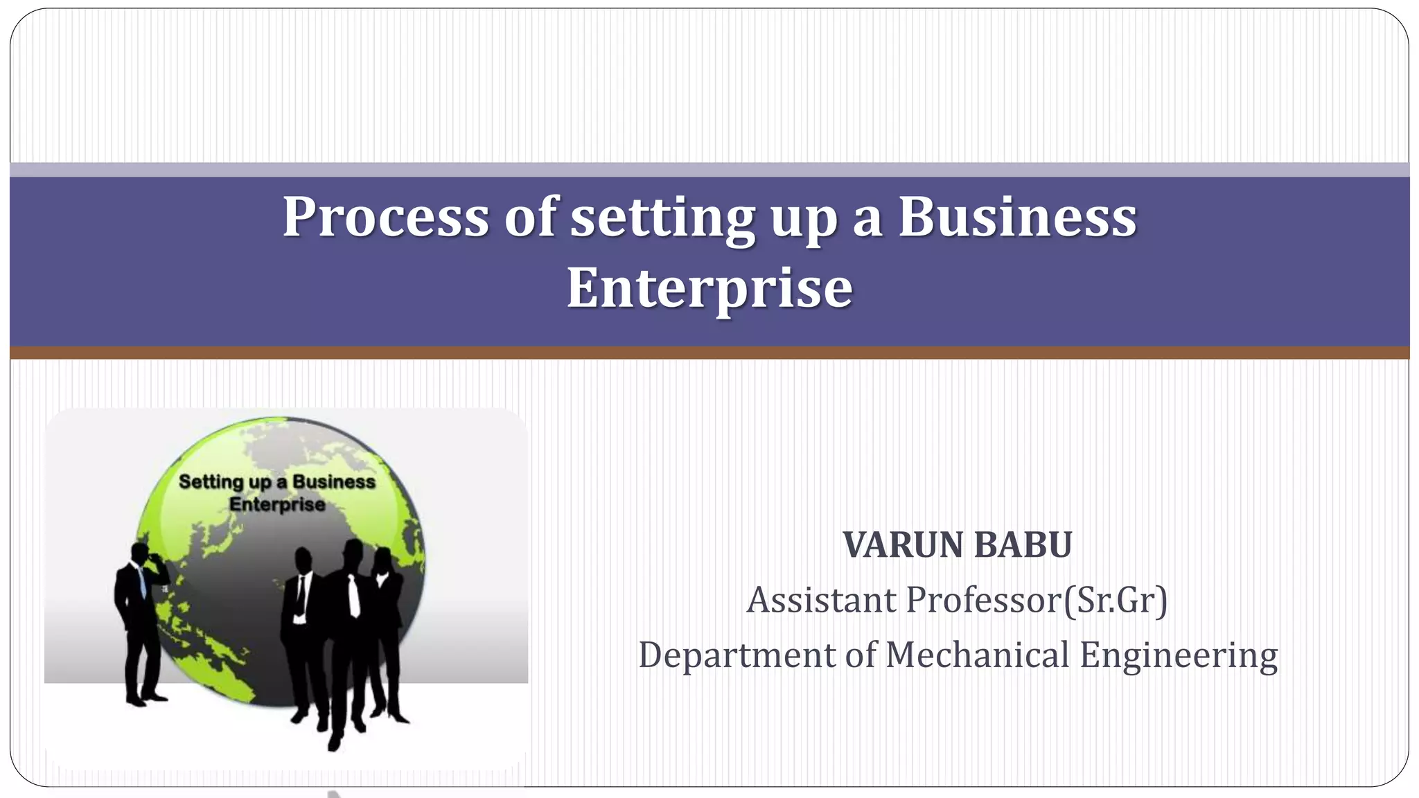 Setting up Business Enterprise | PPTX