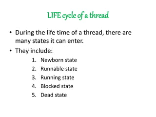 MULTI THREADING IN JAVA | PPTX