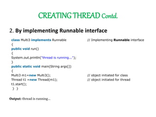 MULTI THREADING IN JAVA | PPT