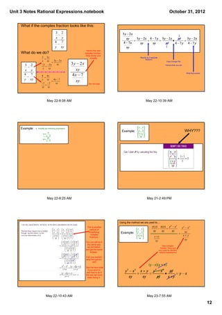 Unit 3 notes rational expressions | PDF
