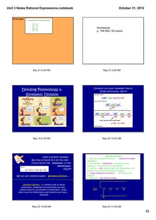 Unit 3 notes rational expressions | PDF