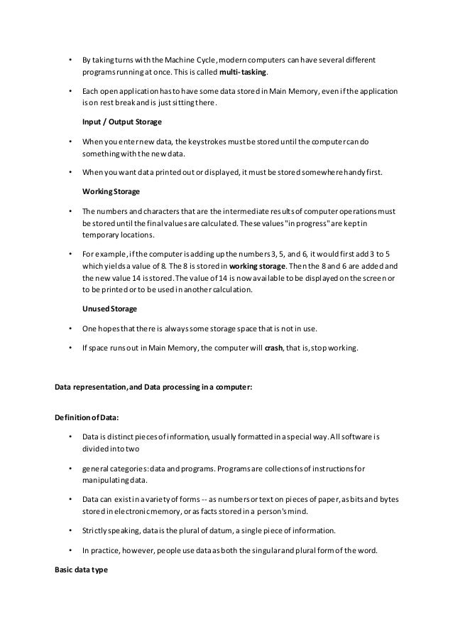 Computer Fundamentals Unit 3 Notes