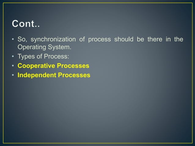 Process cooperation and synchronisation | PPTX | Operating Systems | Computer Software and ...