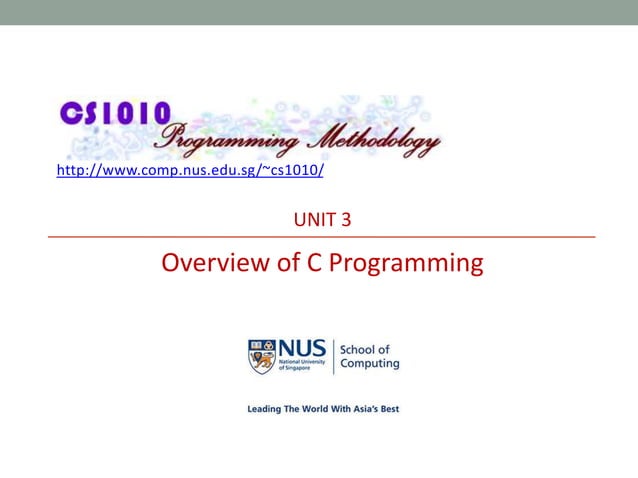 Unit3 overview of_c_programming | PPT