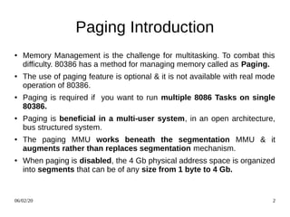 PAI Unit 3 Paging in 80386 Microporcessor | PDF