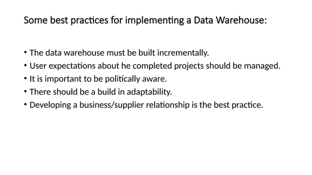 Business intelligence unit 3 ppt. It explored working of BI tools | PPTX