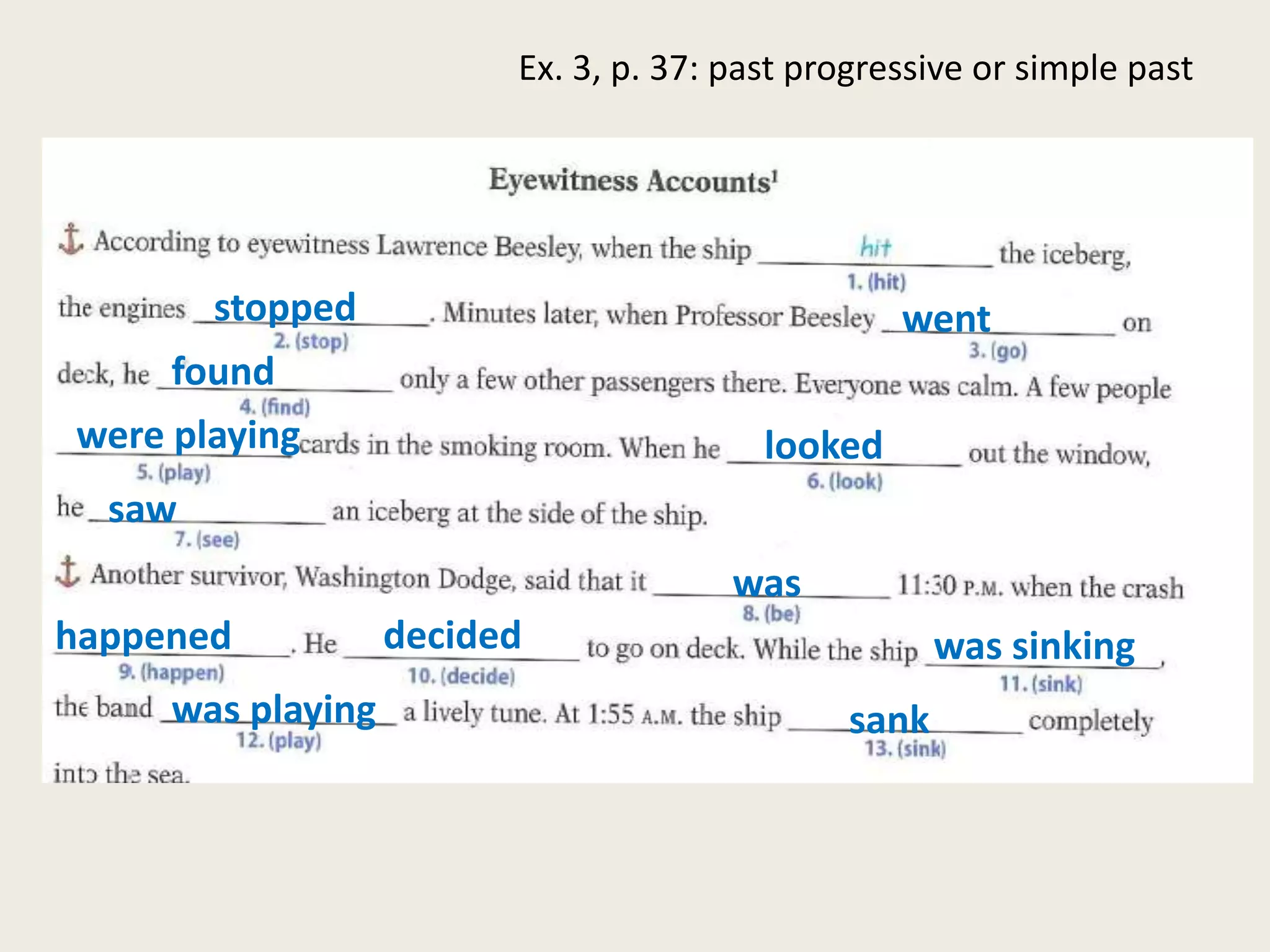 Unit 3 past progressive & simple past | PPTX