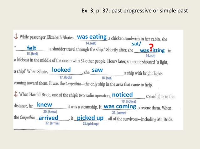 Unit 3 past progressive & simple past | PPT