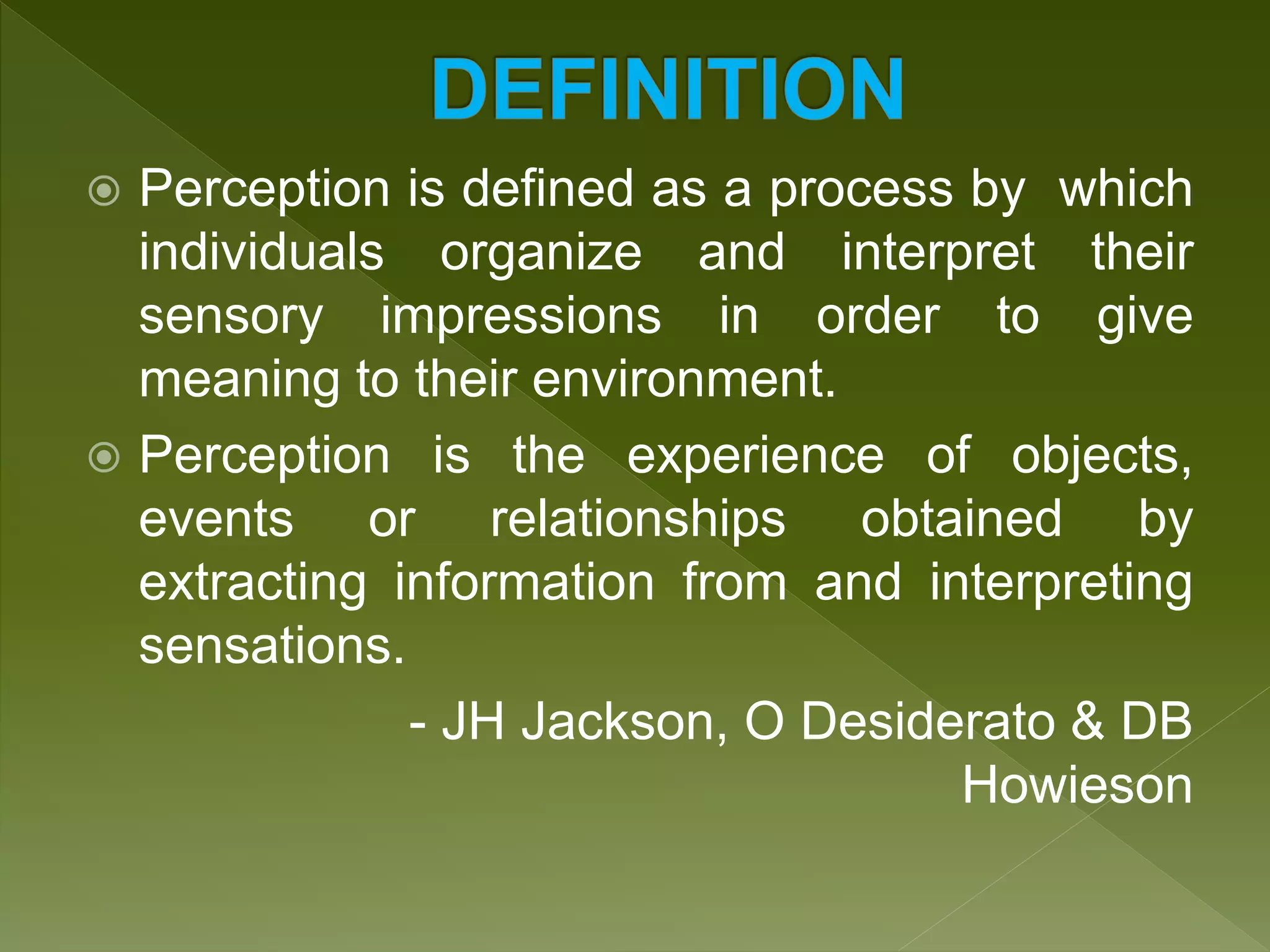 Perception (Psychology for Nurses) | PPTX
