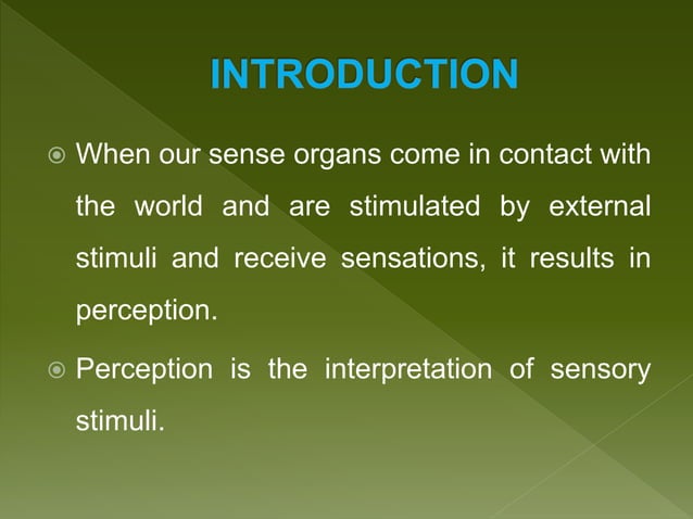 Perception (Psychology for Nurses) | PPTX