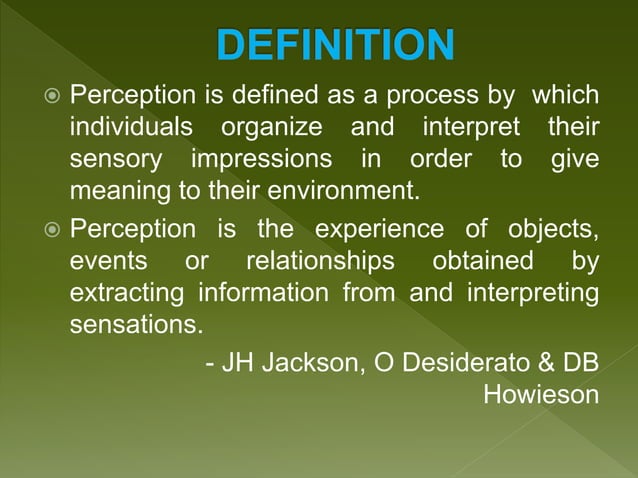 Perception (Psychology for Nurses) | PPTX