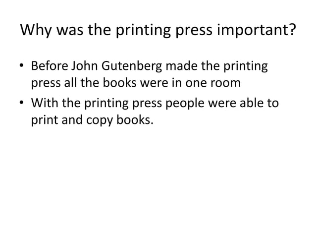 Unit 3 performance john gutenberg's print press | PPT
