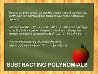 Unit 3 polynomials | PPT