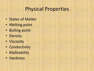 Unit 3 Physical Properties of Matter | PPTX