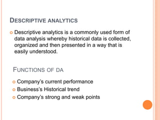 Descriptive analytics BA4206 Anna university Business Analytics | PPTX