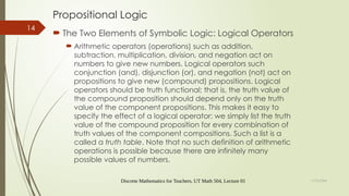Propositional Logic in discrete mathematics | PPTX