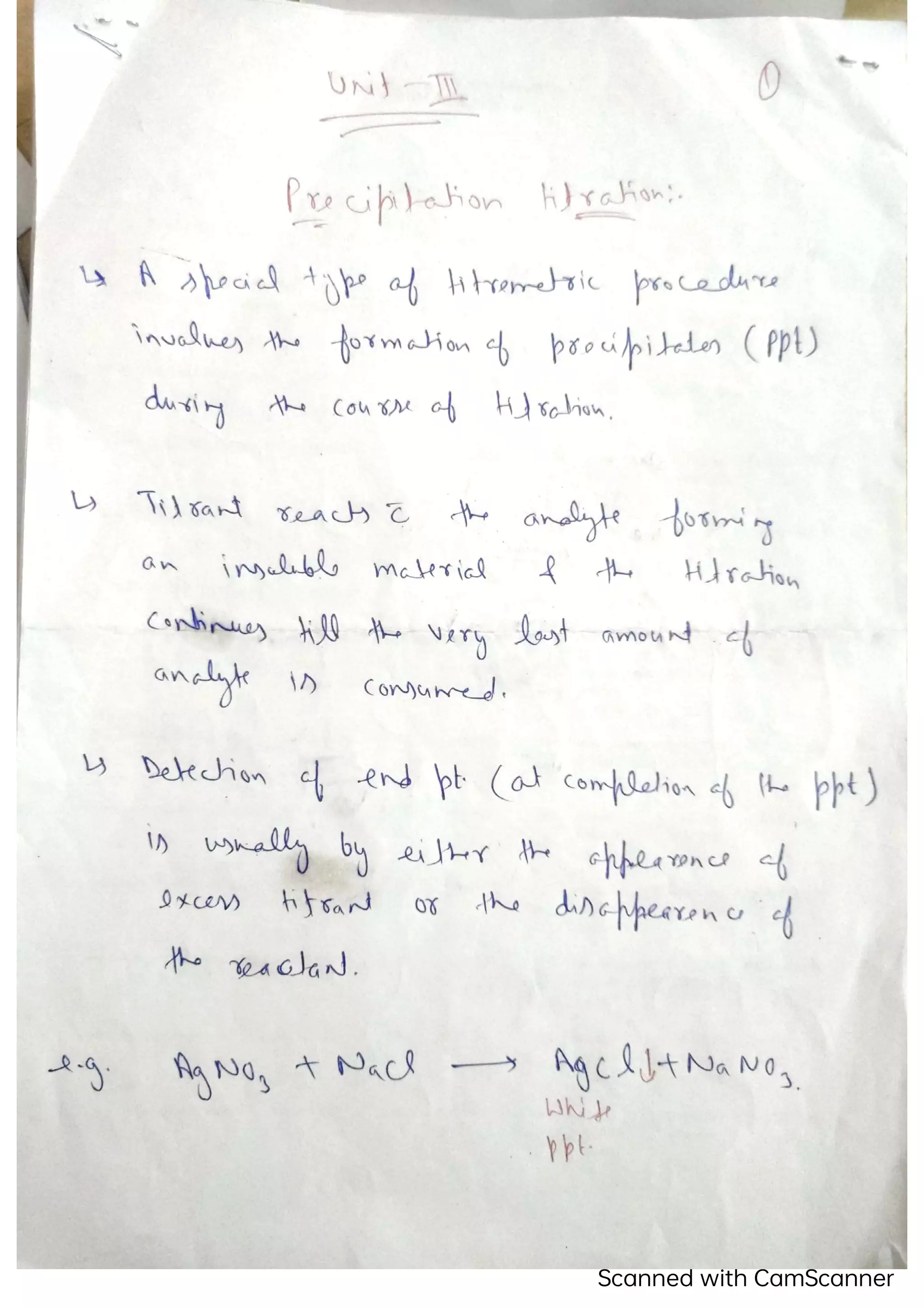 Unit 3 precipitation titration || Mohr's Method|| Volhard's method ...