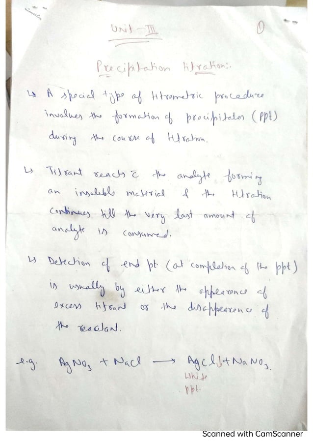 Unit 3 precipitation titration || Mohr's Method|| Volhard's method ...