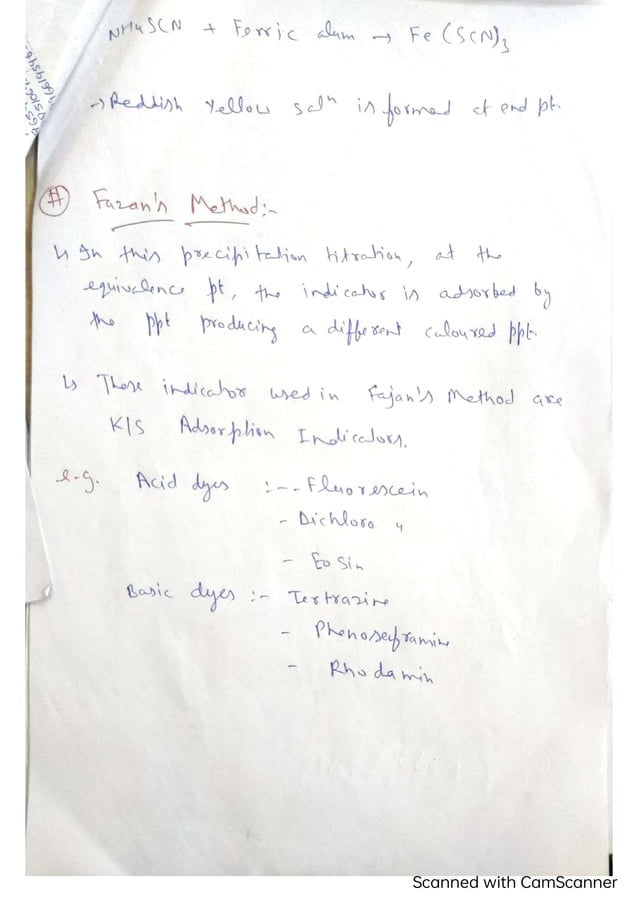 Unit 3 precipitation titration || Mohr's Method|| Volhard's method ...